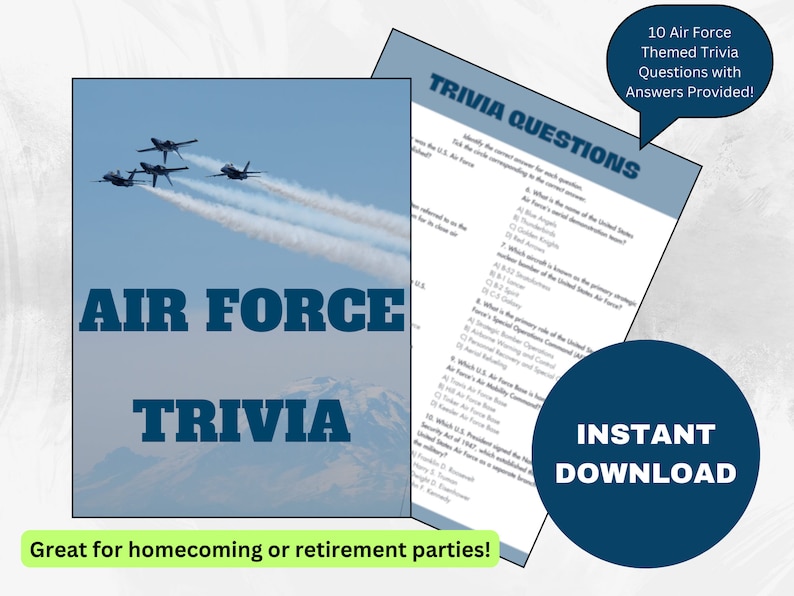 High-flyer Trivia: U.S. Air Force Edition | Printable Game | Digital ...