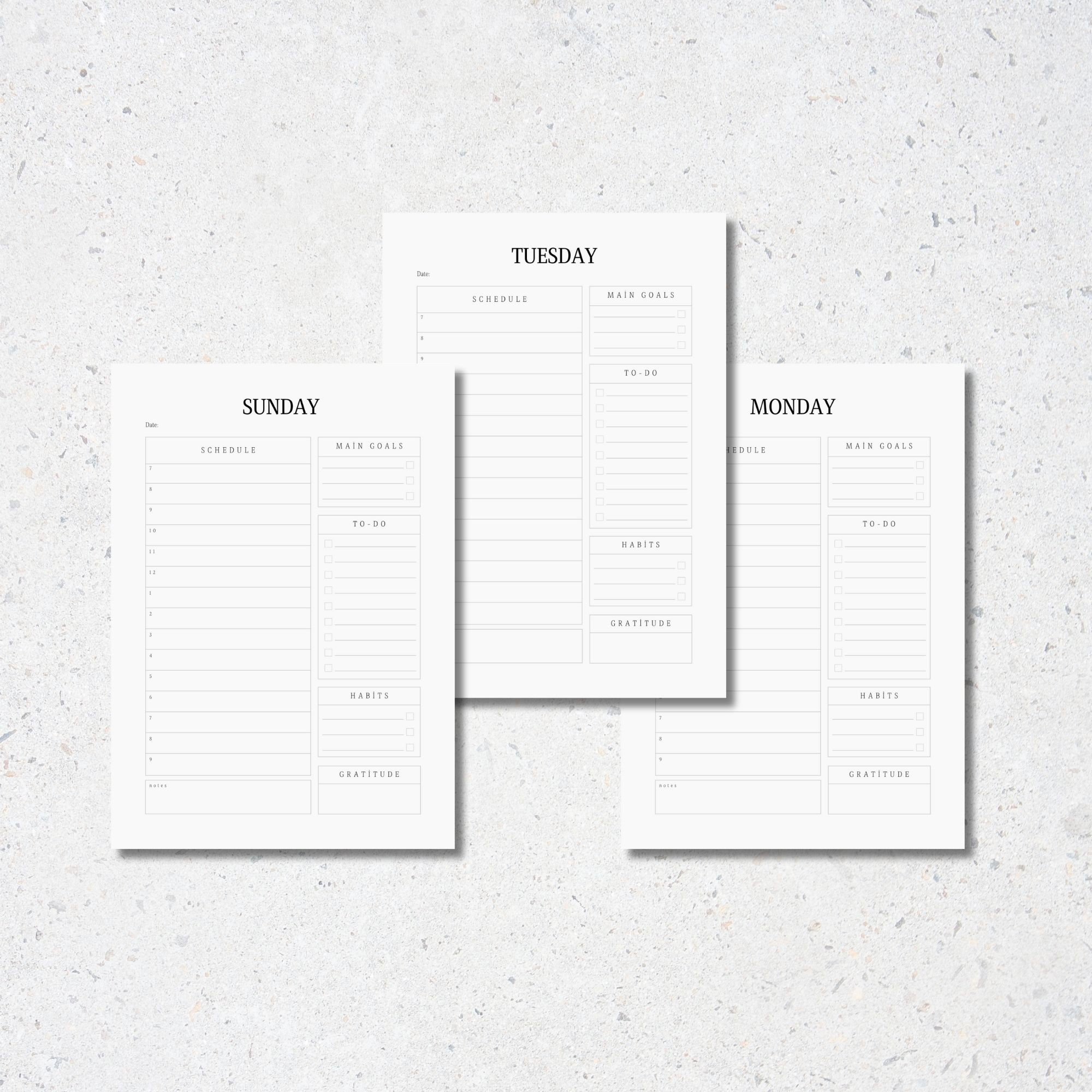 Daily Schedule Printable PDF Day Planner ADHD Adult Planner Student ...