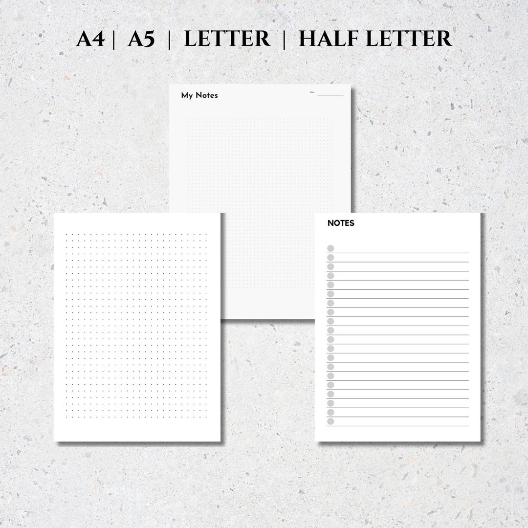 Dot Grid Paper Bundle Printable Bullet Journal Paper Dotted Planner ...