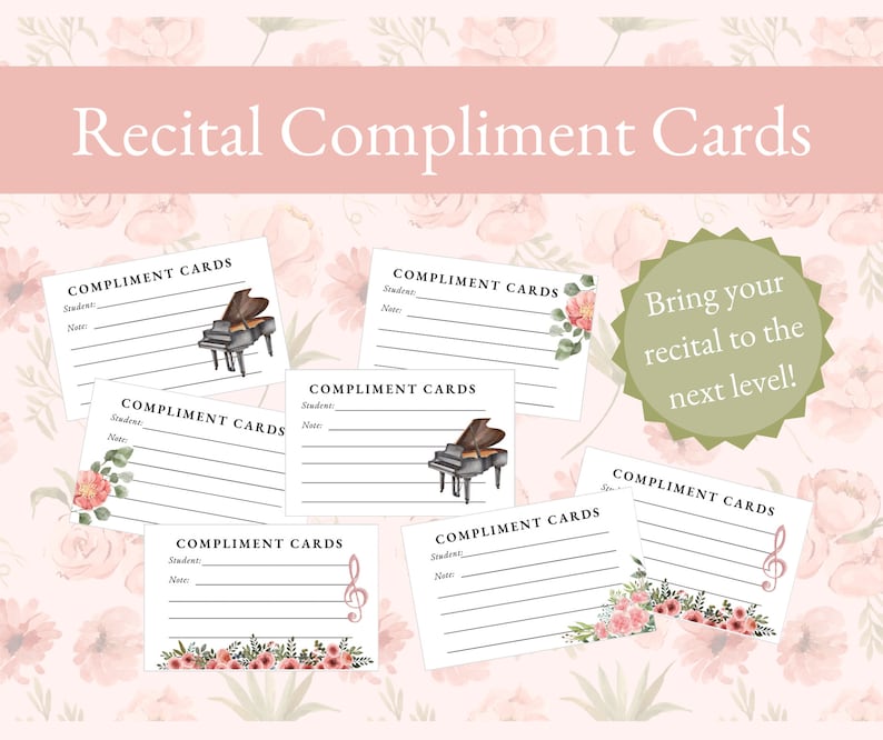 Recital Compliment Cards - Etsy