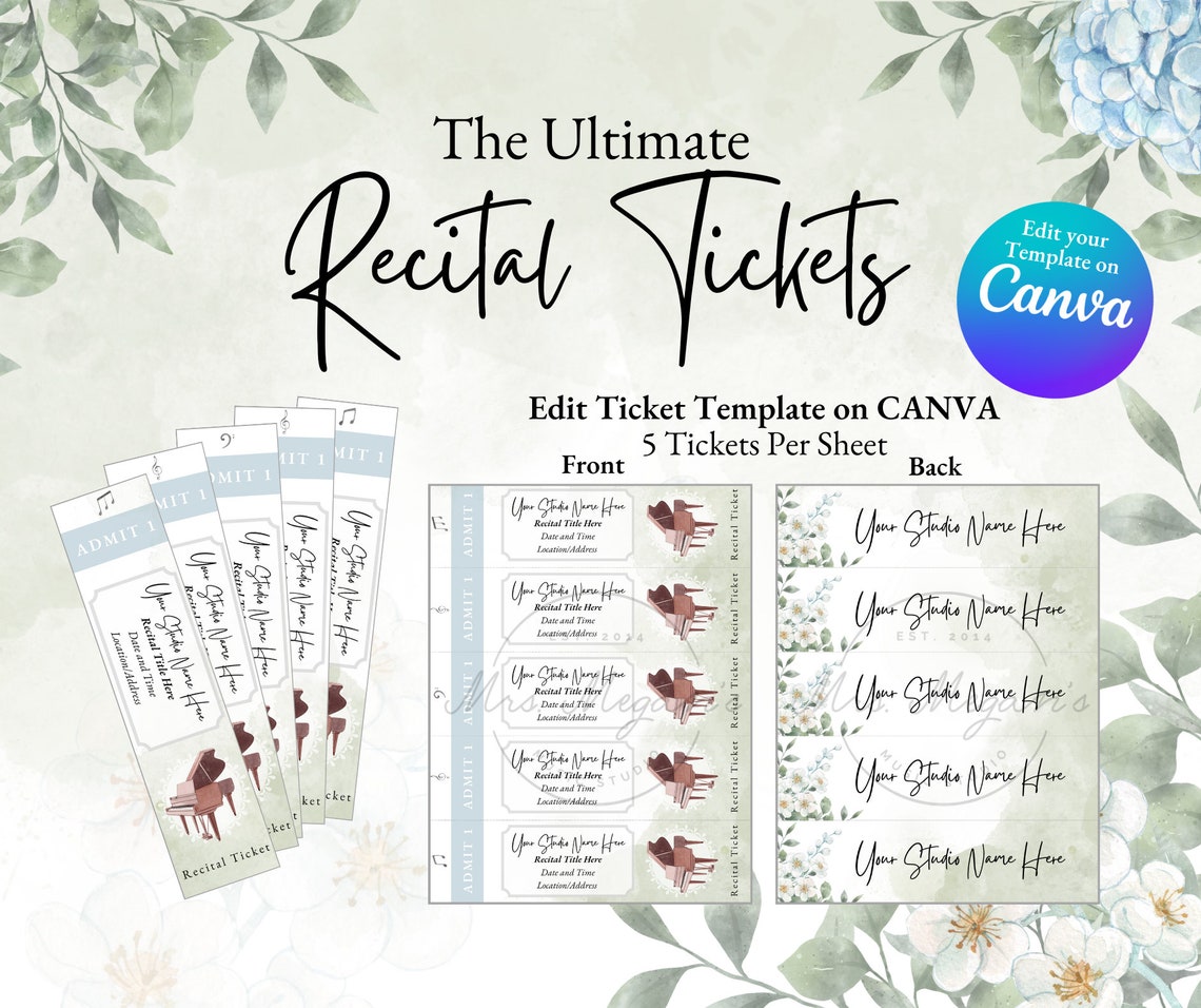 ULTIMATE Recital Program & Ticket Template (CANVA) - Etsy