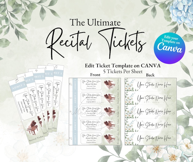 ULTIMATE Recital Program & Ticket Template (CANVA) - Etsy