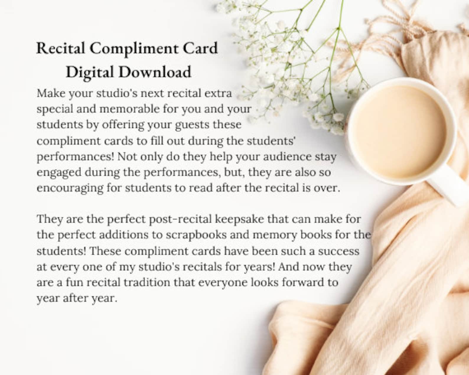 Recital Compliment Cards - Etsy