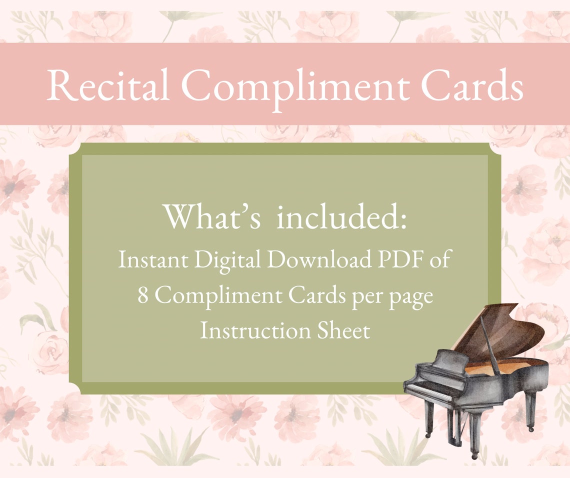 Recital Compliment Cards - Etsy