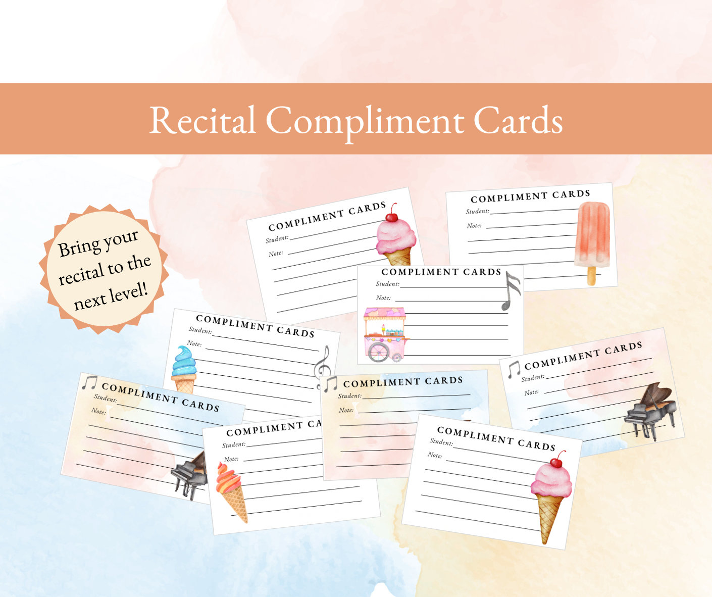 Ice Cream Compliment Cards - Etsy