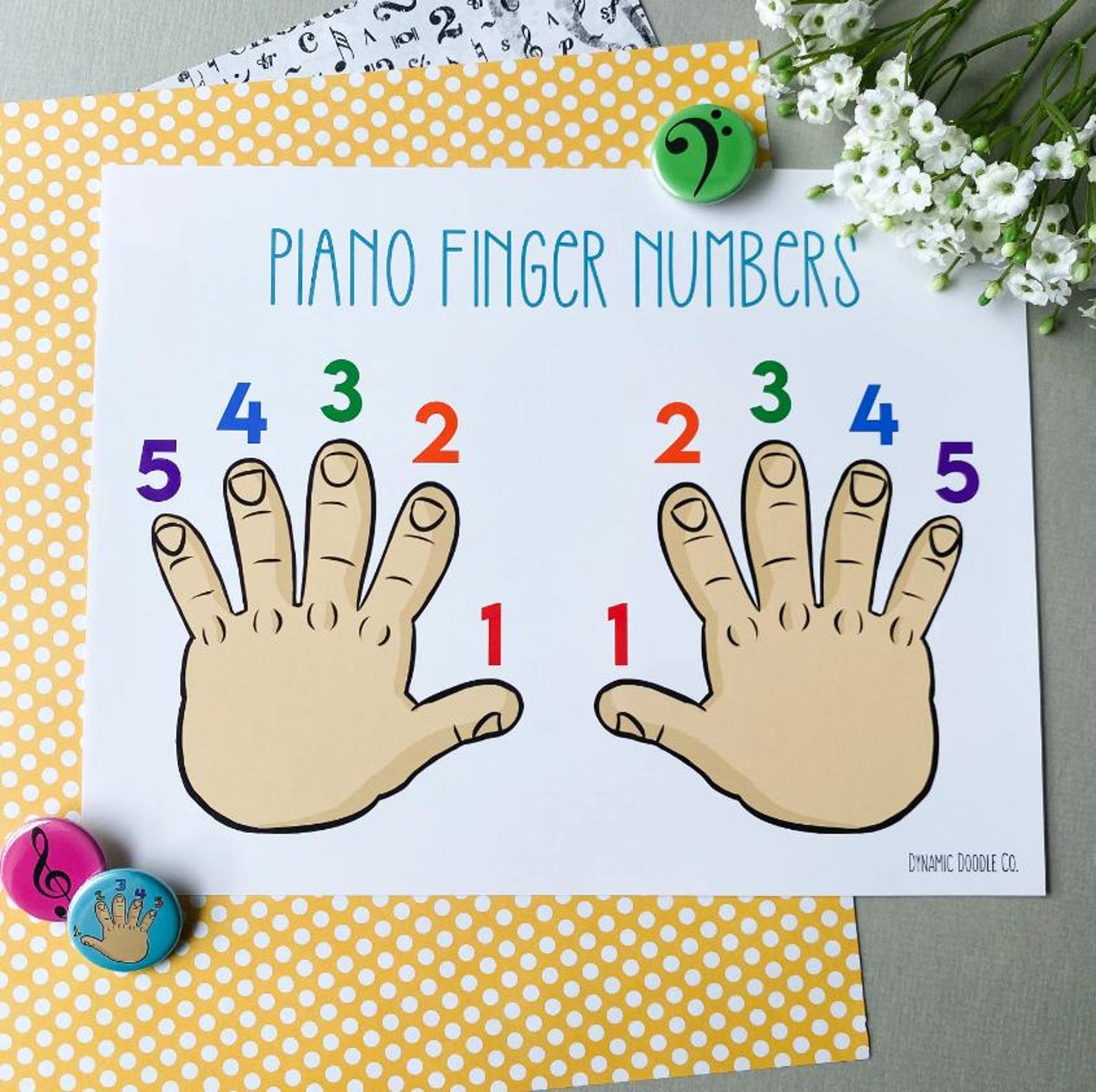 Piano Finger Numbers Poster//piano Teacher//music Poster//music Teacher ...