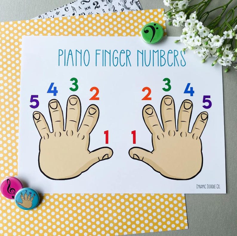 Piano Finger Numbers Poster//piano Teacher//music Poster//music Teacher ...