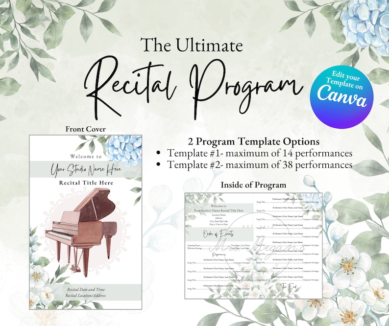 ULTIMATE Recital Program & Ticket Template (CANVA) - Etsy