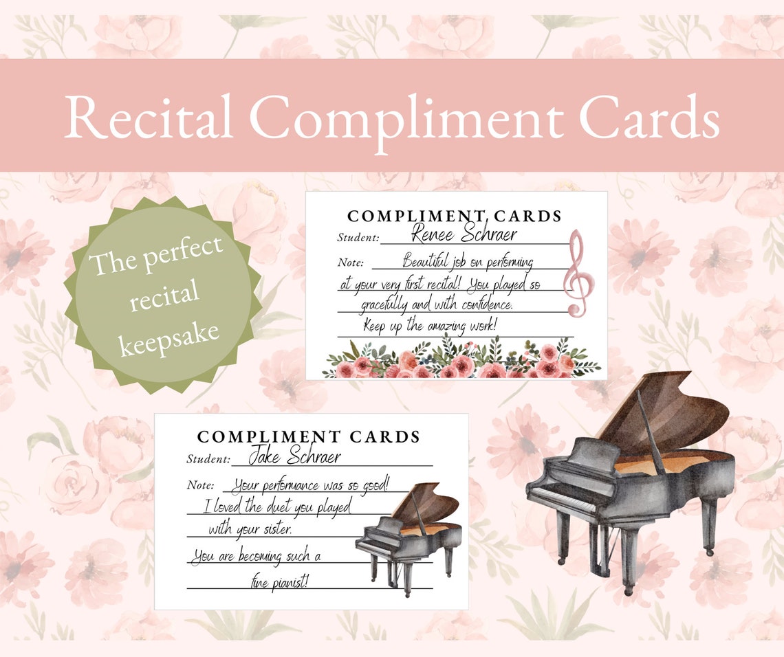 Recital Compliment Cards - Etsy