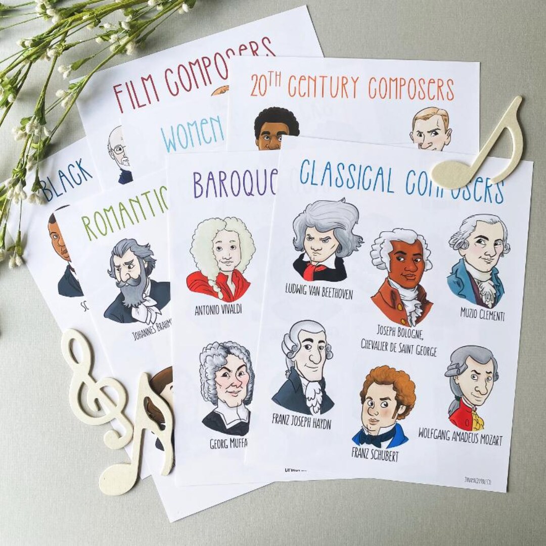 Musical Era Composer Posters//beethoven//bach//music Poster//music ...