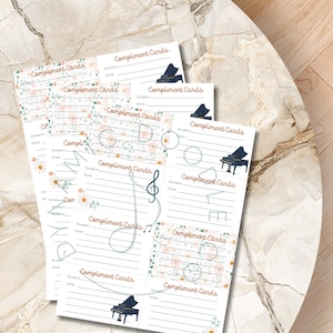 PIANO Recital Compliment Cards | Piano Recital Activity | Music Teacher ...