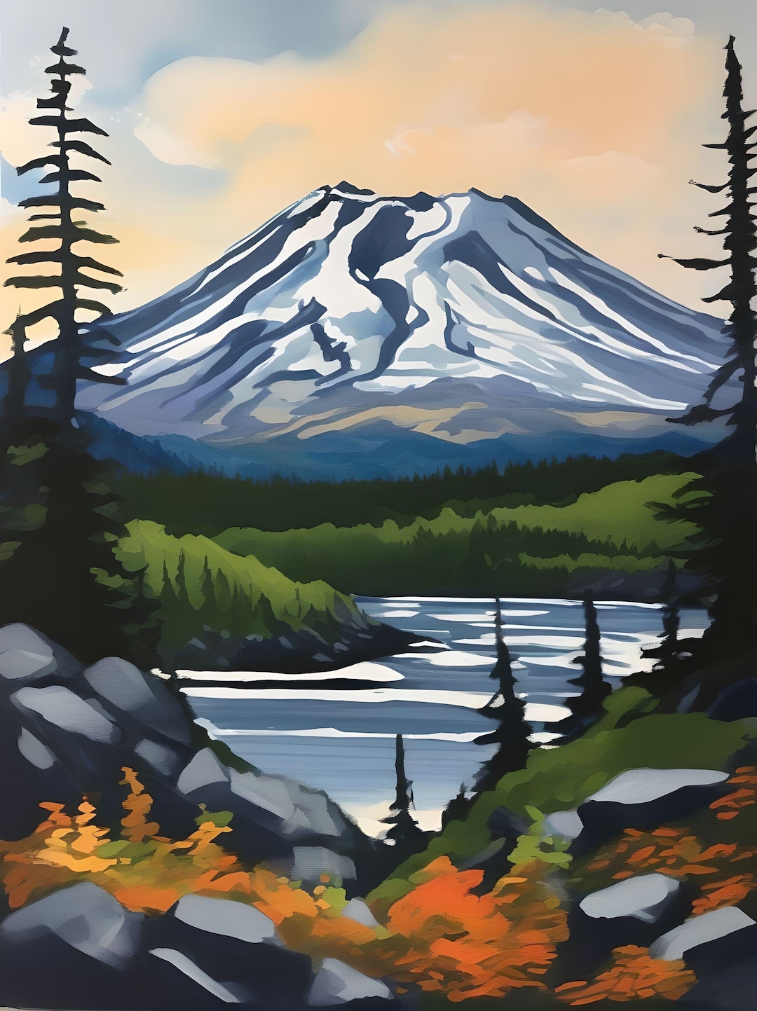 Mt St Helens Digital Art Print - Etsy