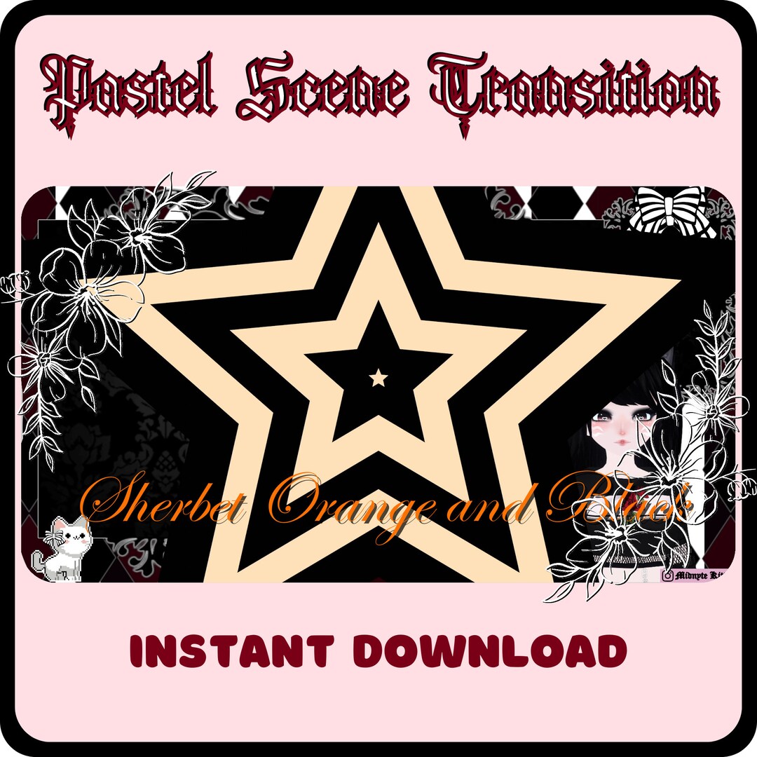 Star Stinger Transition Pastel Goth Sherbet Orange & Black - Etsy