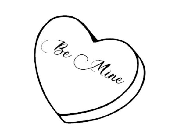 Be Mine Candy Heart SVG - Etsy