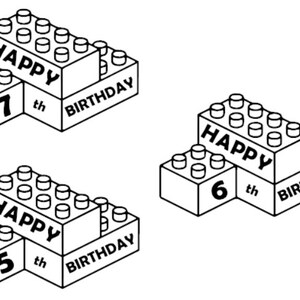 Happy 5th 6th 7th Birthday Blocks - Etsy