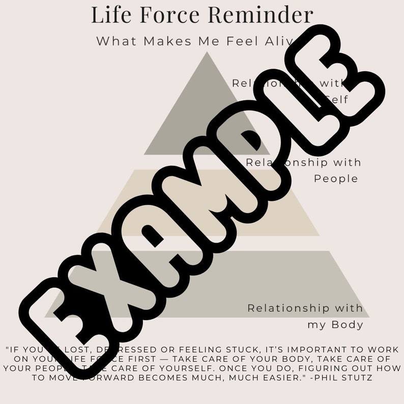 Therapy Worksheet: Life Force Pyramid - Etsy