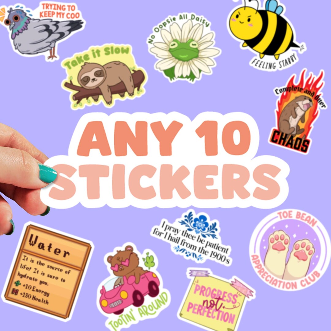 Choose Any 10 Stickers | Sticker Bundles | Vinyl Stickers | Water ...