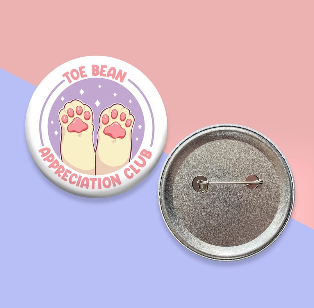 Toe Bean Appreciation Club Pin-back Button | 2.25" Button Pin | Cat ...