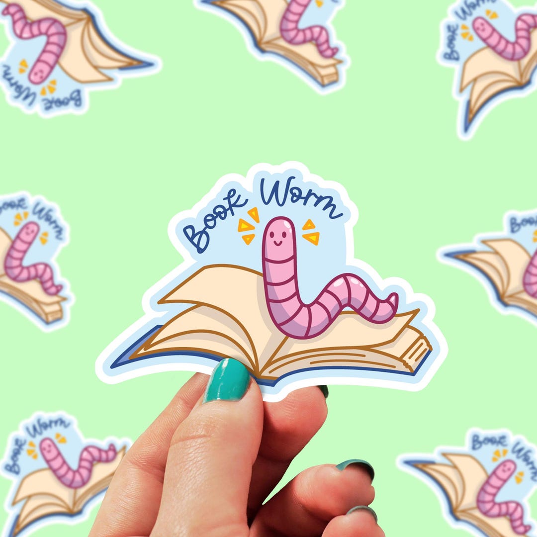 Book Worm Sticker | Bookish Stickers | Book Sticker | Kindle Stickers ...