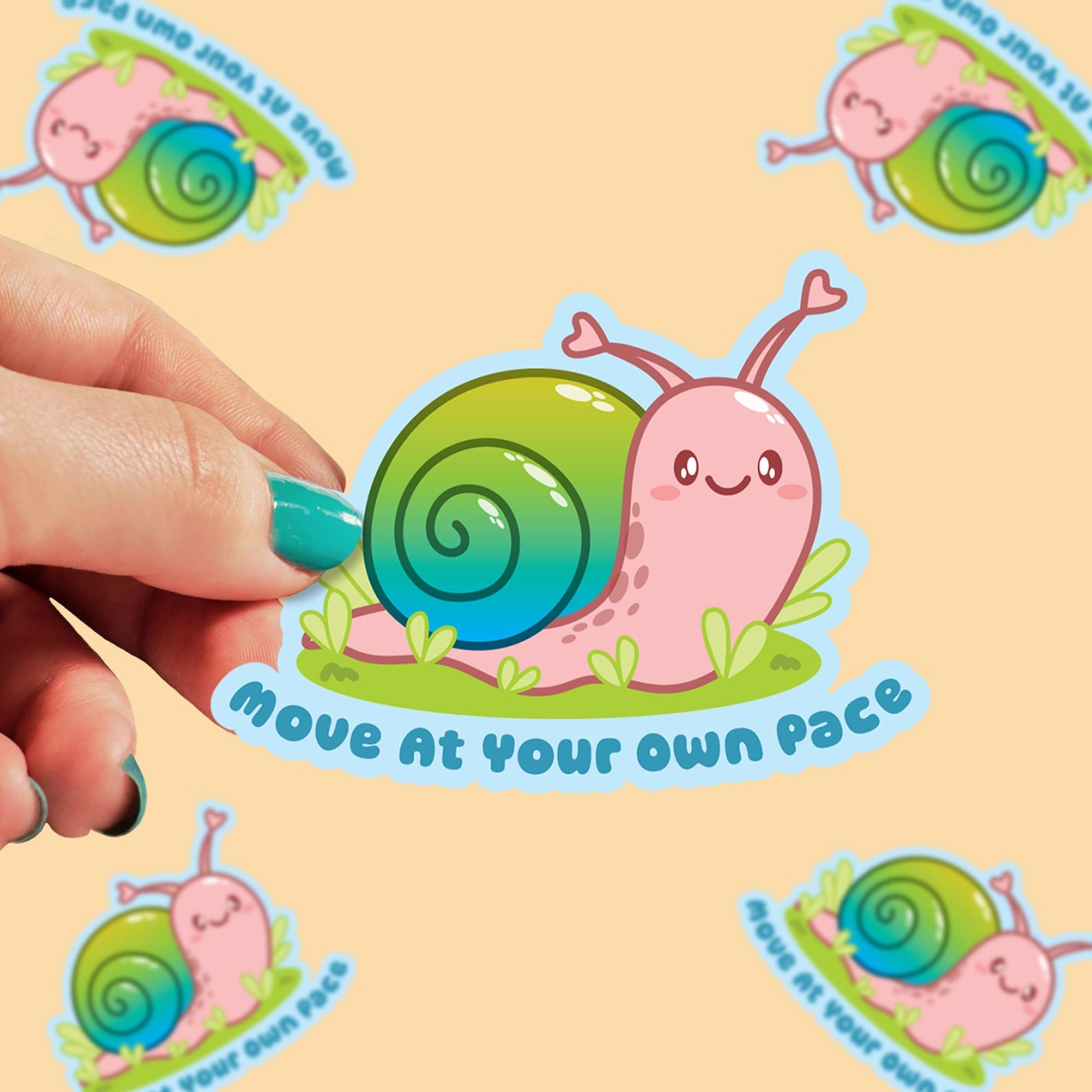 Move at Your Own Pace Sticker | Snail Sticker | Mental Health Sticker ...