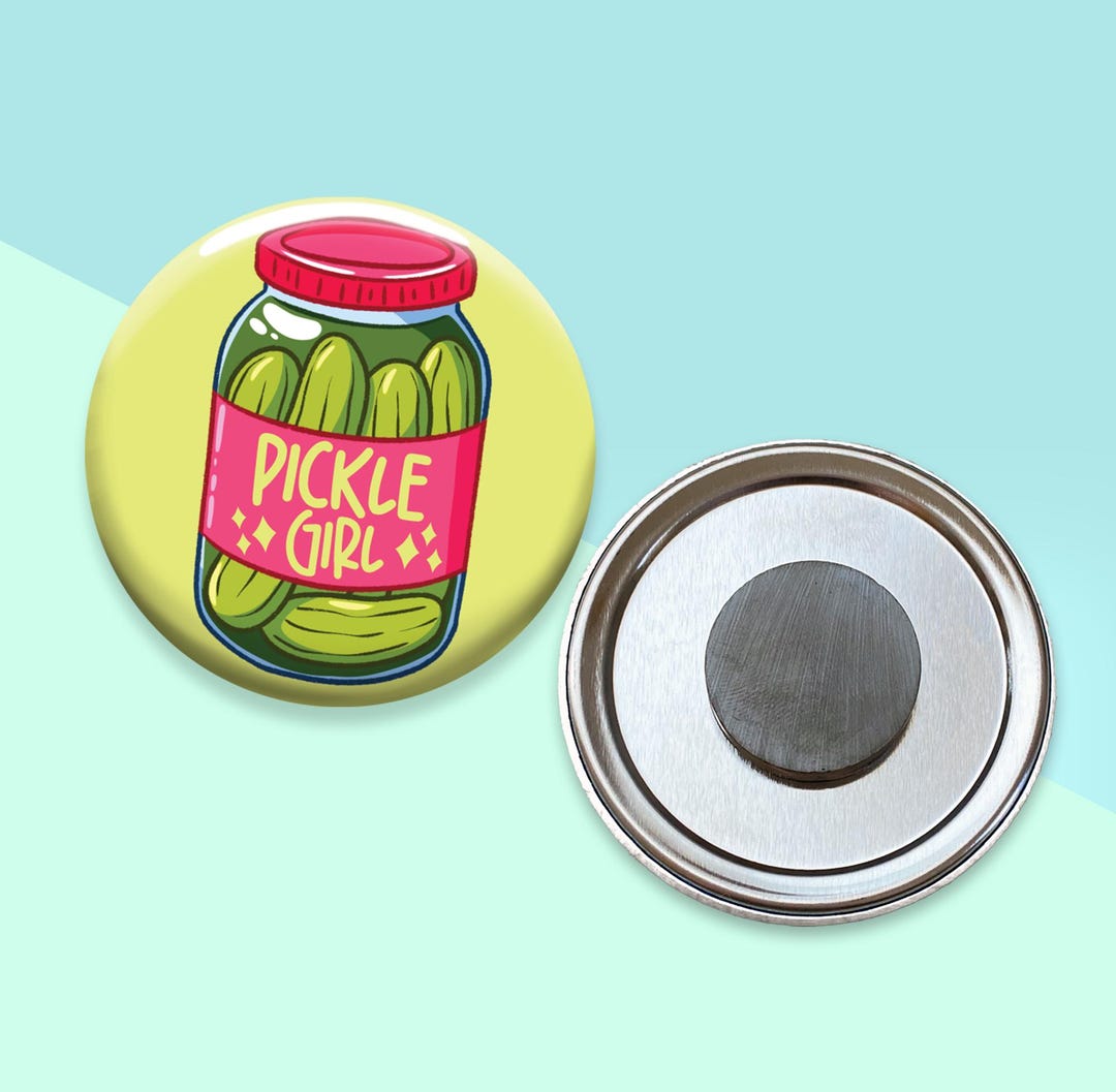 Pickle Girl Magnet | 2.25" Fridge Magnet | Dill Pickle Magnet | Food ...