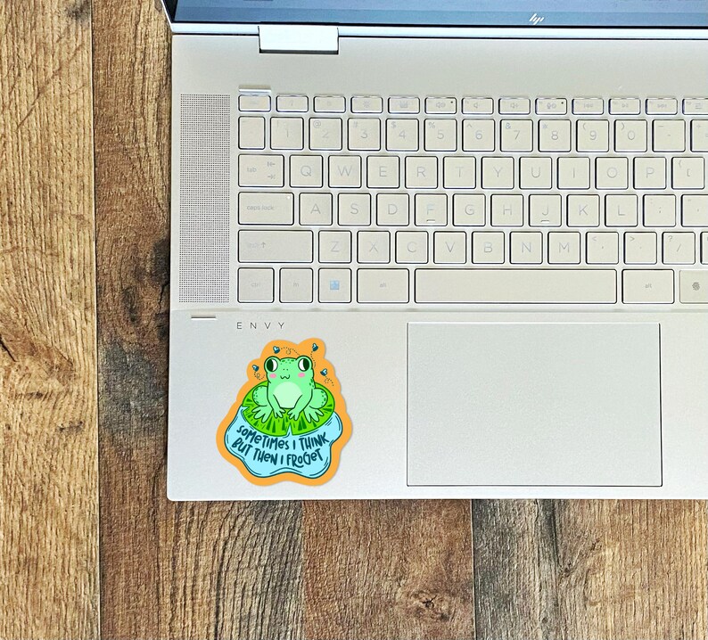 Sometimes I Think but Then I Froget Sticker | Funny Stickers | Frog ...