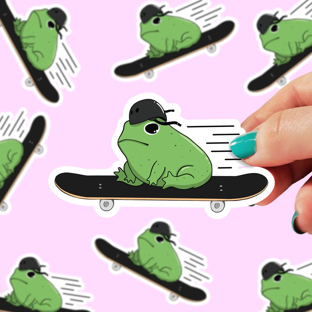 Frog on Skateboard Sticker | Frog Stickers | Funny Frogs | Stickers for ...