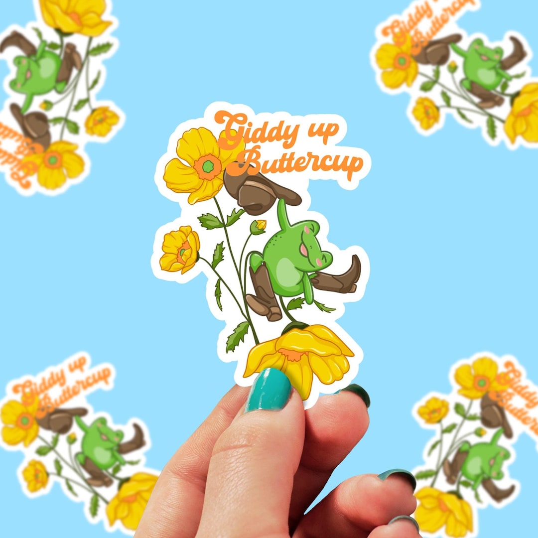 Giddy up Buttercup Sticker | Frog Sticker | Stickers for Laptop ...