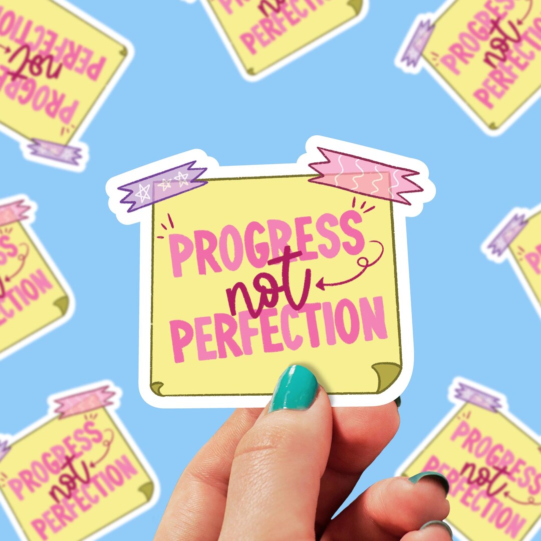 Progress Not Perfection Sticker | Motivational Sticker | Positivity ...