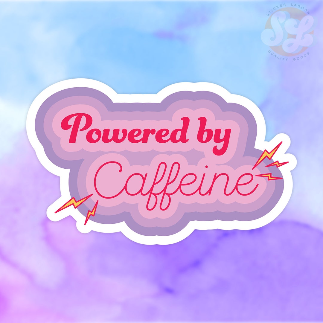 Powered by Caffeine Sticker Sticker for Laptop Iced Coffee - Etsy