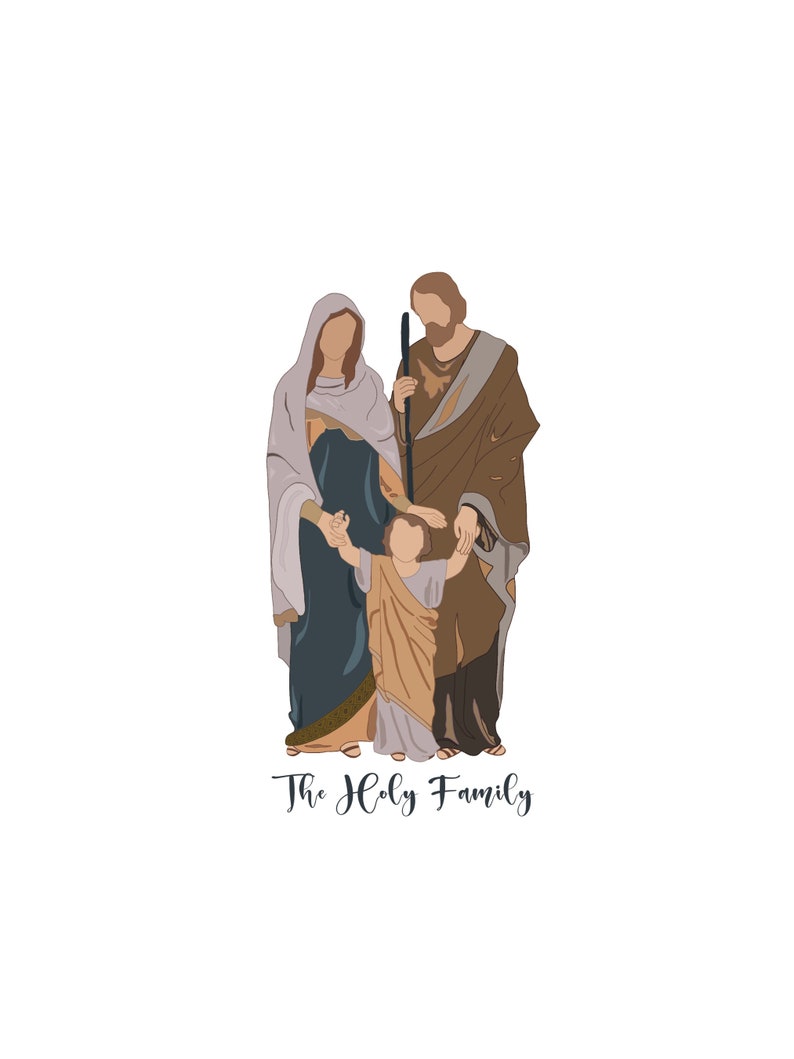 Holy Family, Catholic Illustration, Digital Download - Etsy