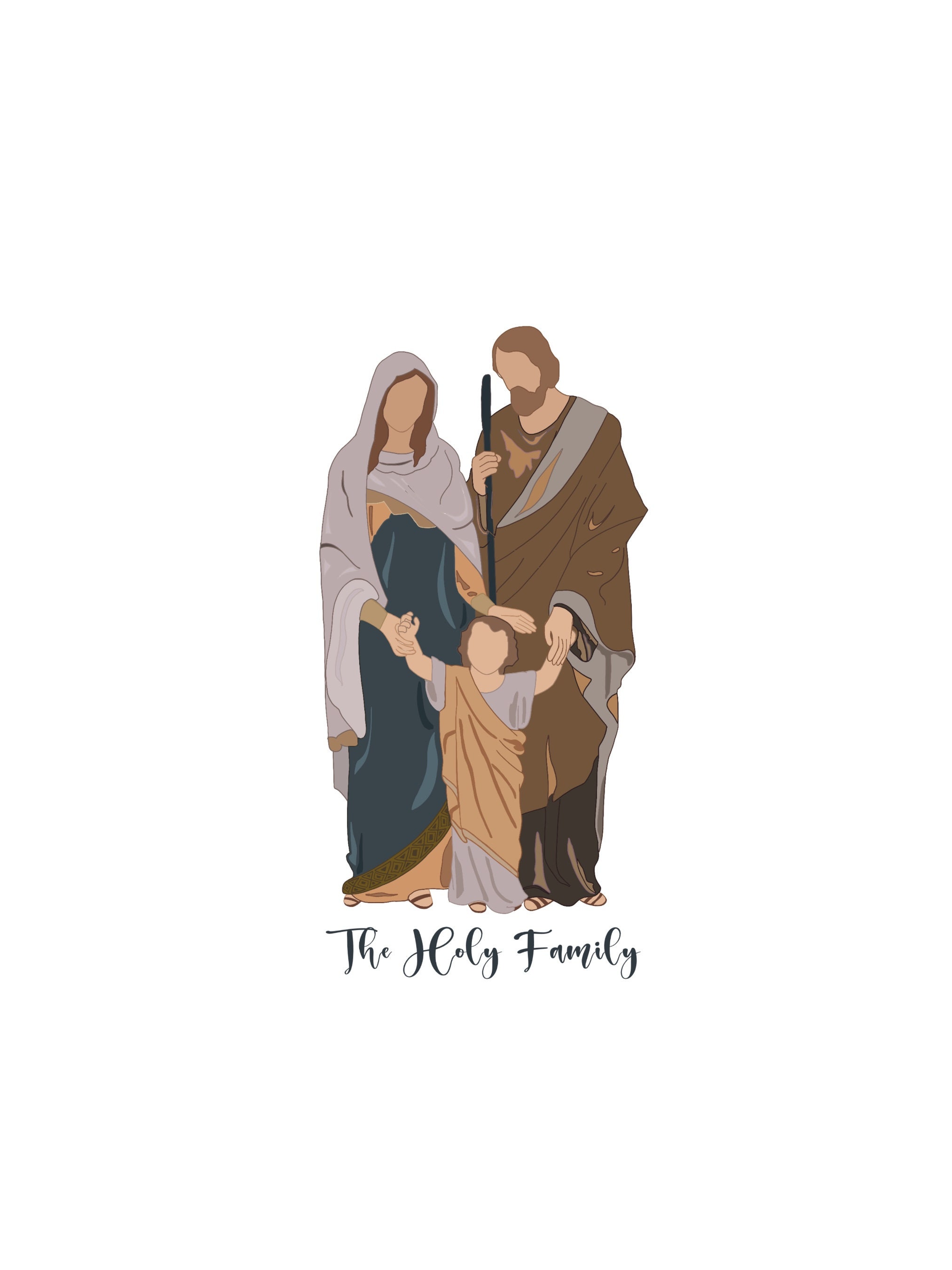 Holy Family, Catholic Illustration, Digital Download - Etsy