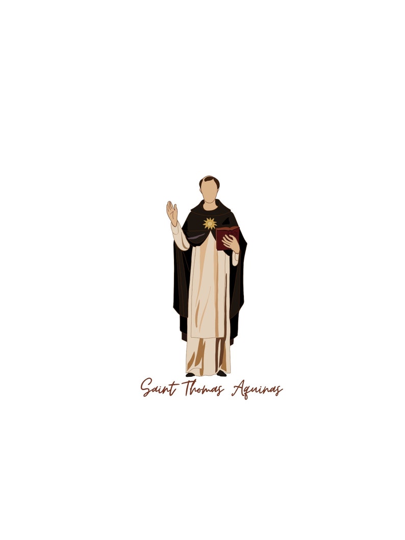 Thomas Aquinas, Catholic Illustration, Digital Download - Etsy