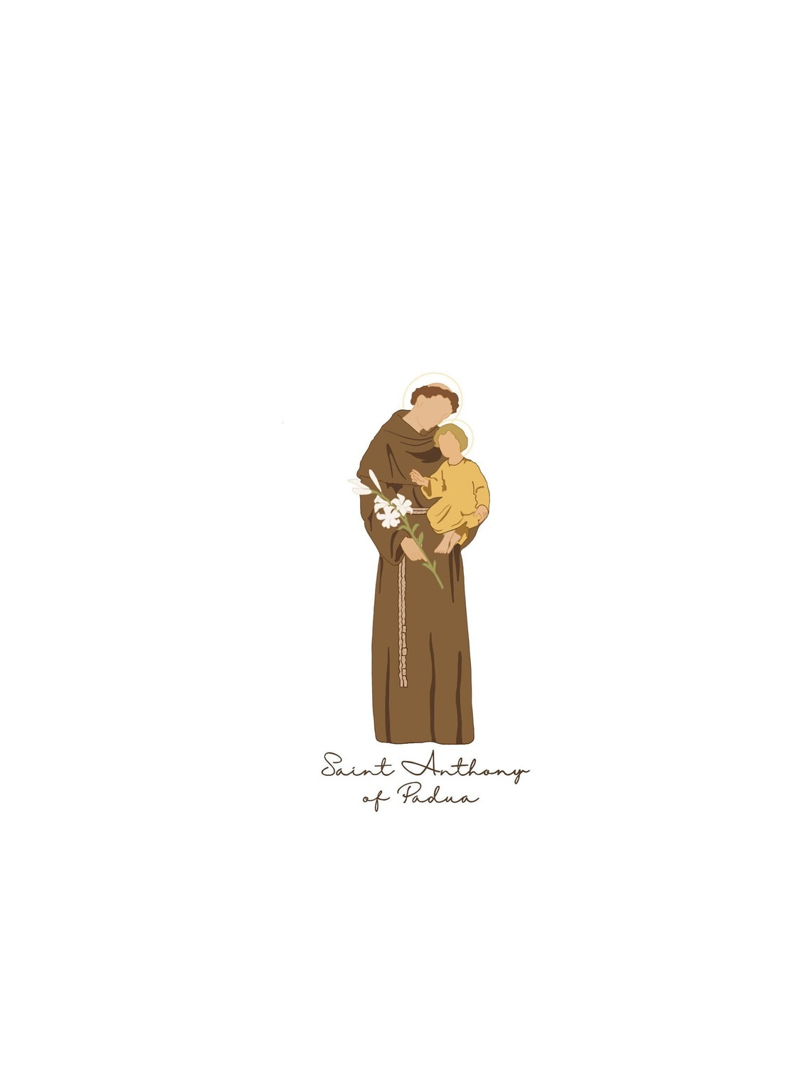 Saint Anthony of Padua Illustration, Confirmation Saint, Digital ...
