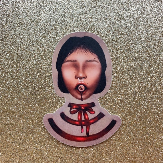Eye in Mouth Sticker Horror Sticker Bumper Sticker Laptop - Etsy