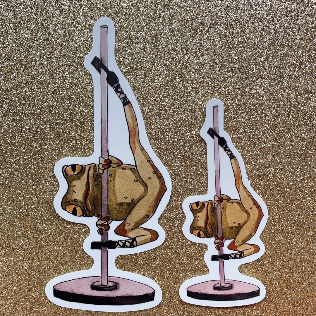 Pole Dancing Frog Sticker Stripper Frog Small and Large - Etsy