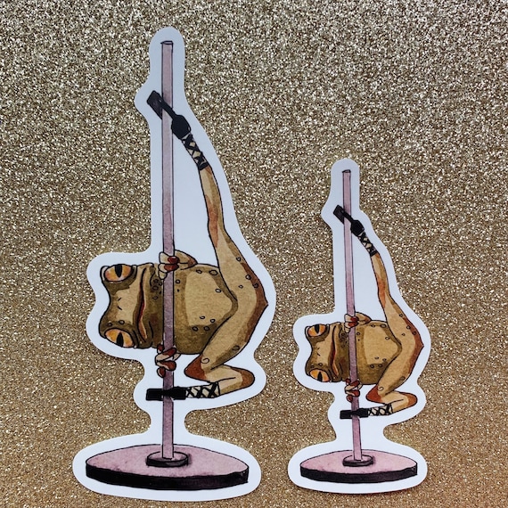 Pole Dancing Frog Sticker Stripper Frog Small and Large - Etsy
