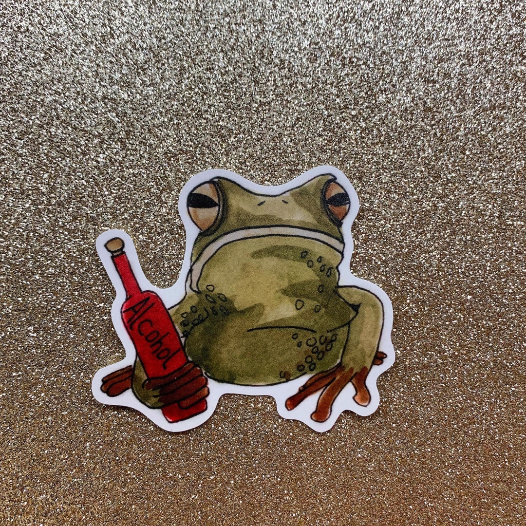 Drunk Frog Sticker Alcohol Frog Sticker Angry Frog Sticker - Etsy