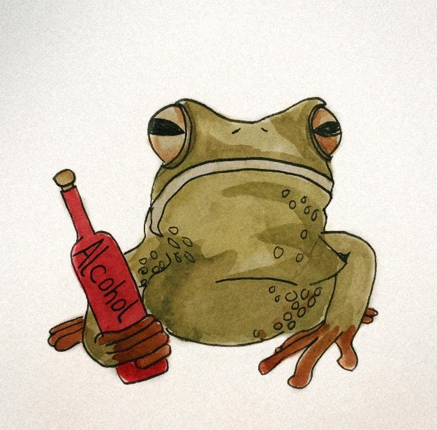 Drunk Frog Sticker, Alcohol Frog Sticker, Angry Frog Sticker, Bumper ...