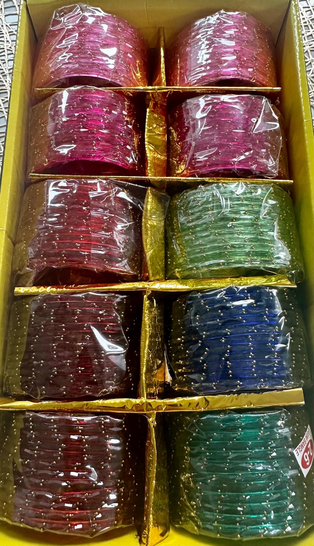Crystal Cut Glass Bangles - Indian Designer Style, Set of 12 (size 2.4 ...