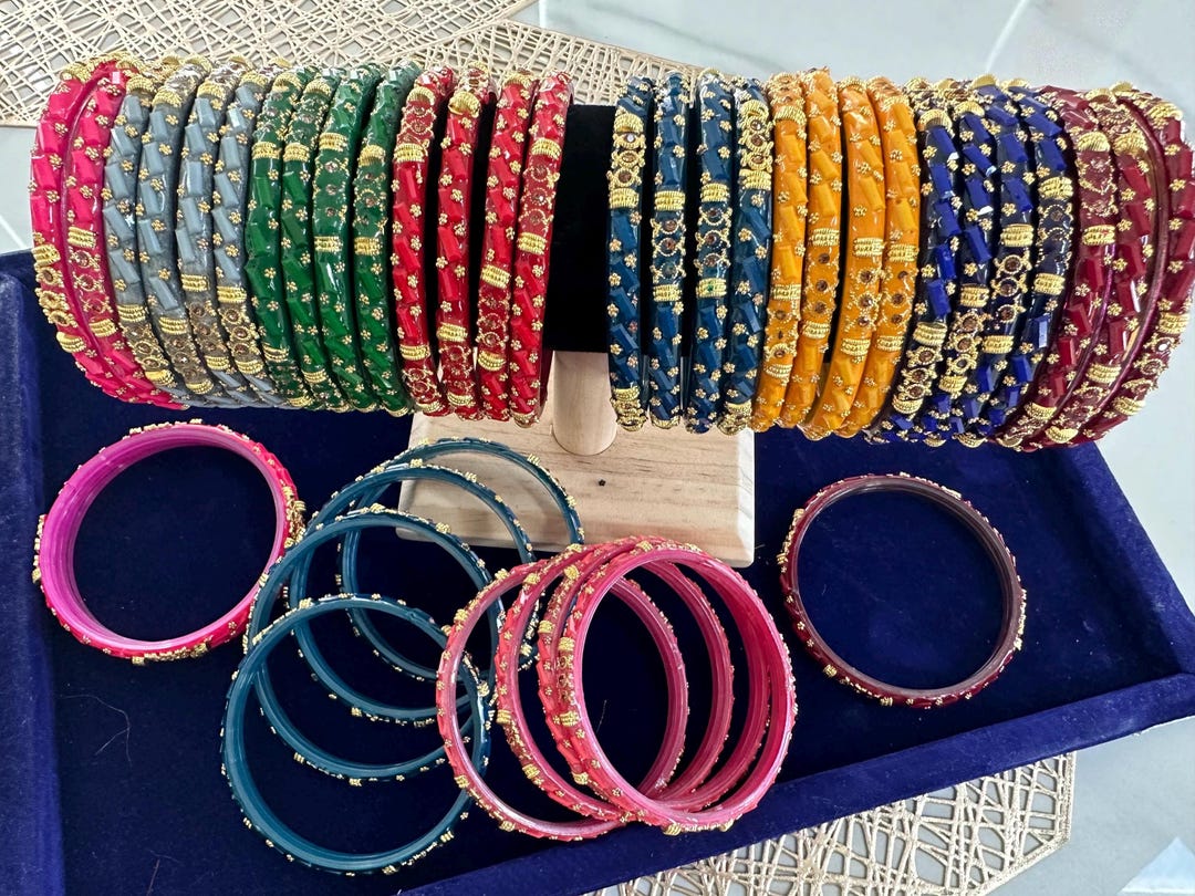 4 Count 2.10 Size Glass Bangles - 4 Count Indian Glass Bangles for ...