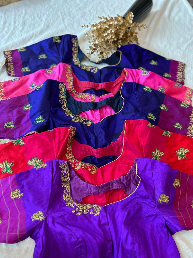 Paithani Pure Silk Readymade Blouse With Embroidery Aari Work Shipping ...