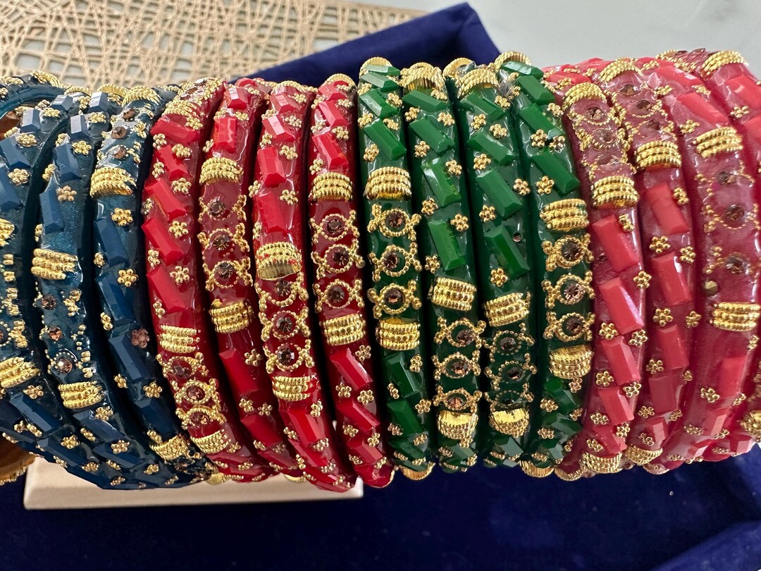 4 Count 2.6 Size Glass Bangles - 4 Count Indian Glass Bangles for ...