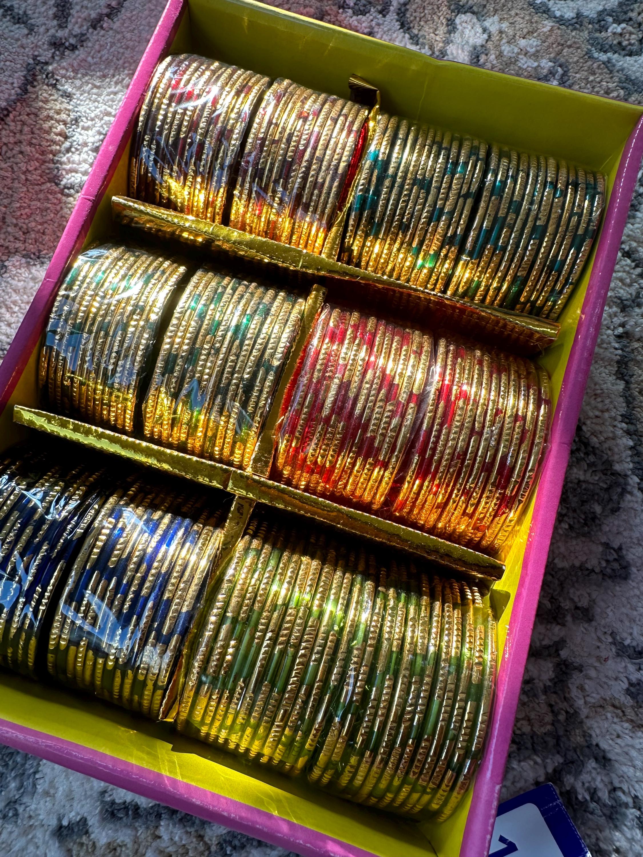 12 Piece Glass Bangles 1 Dozen Indian Glass Bangles for Thamboolam Return Gift Pooja and Gifting ...