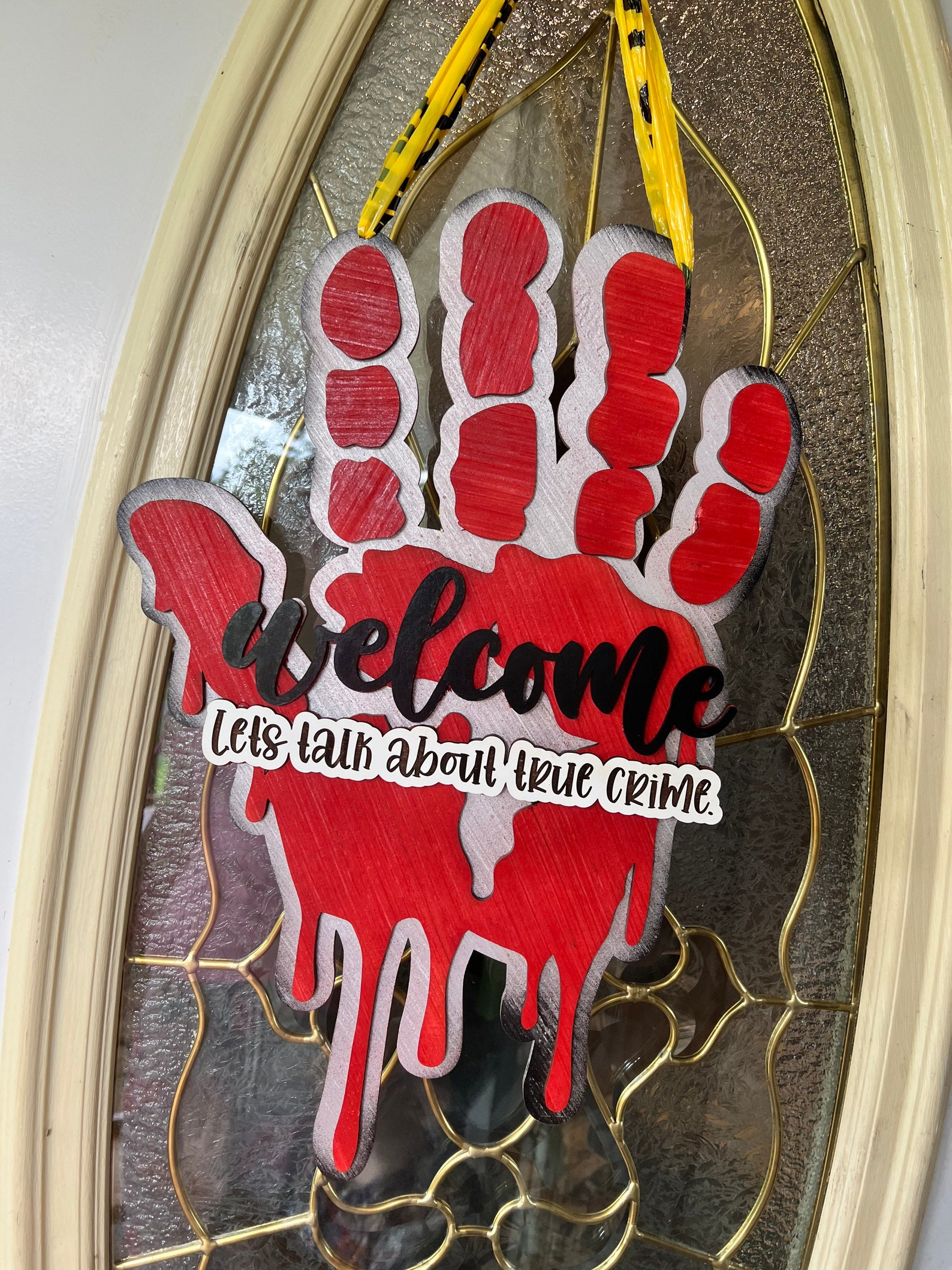 True Crime Horror Hand Door Hanger - Etsy