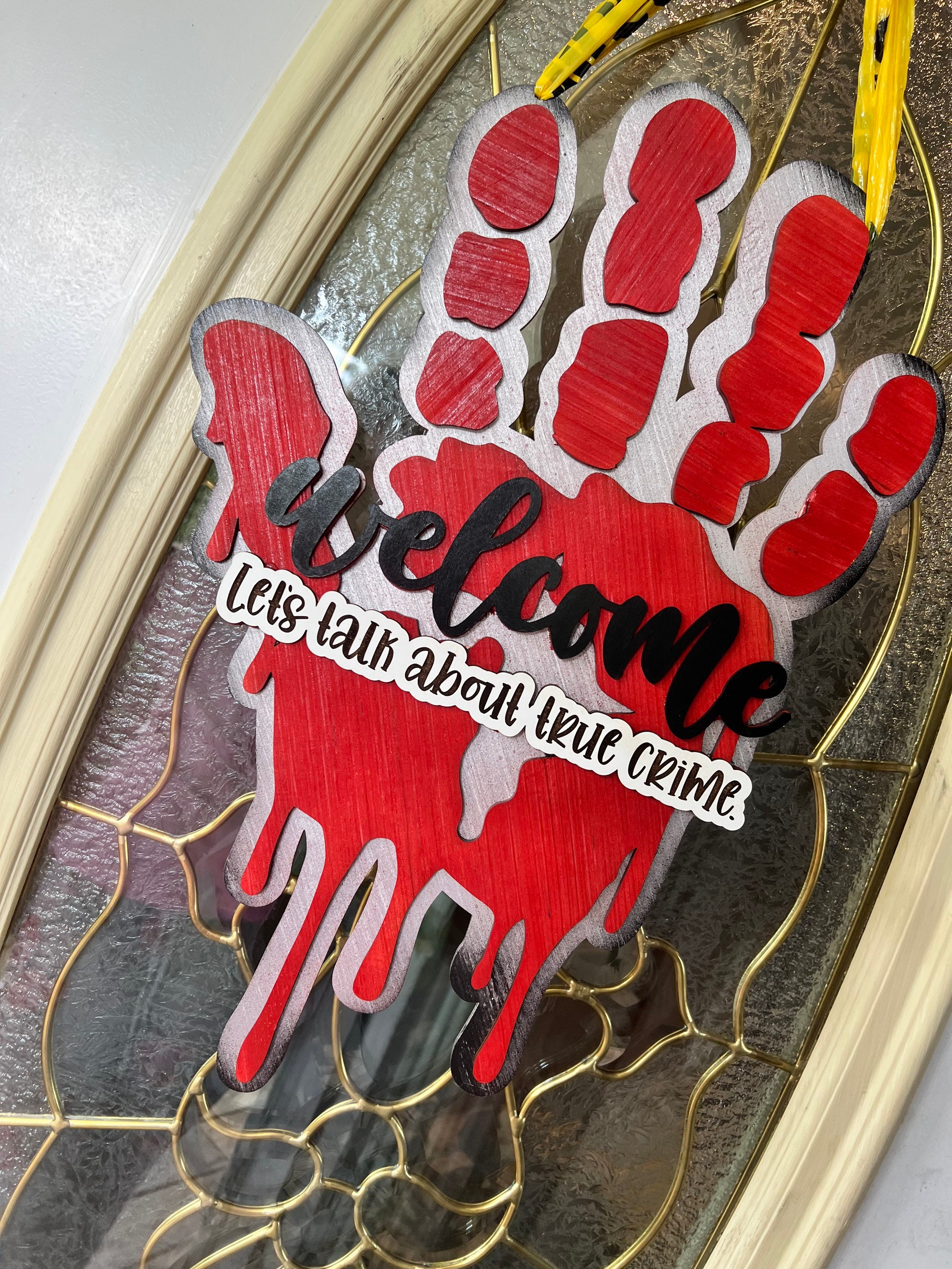 True Crime Horror Hand Door Hanger - Etsy