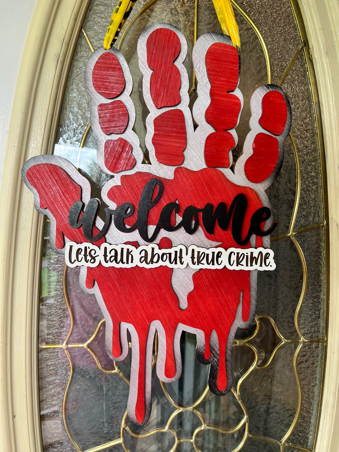 True Crime Horror Hand Door Hanger - Etsy