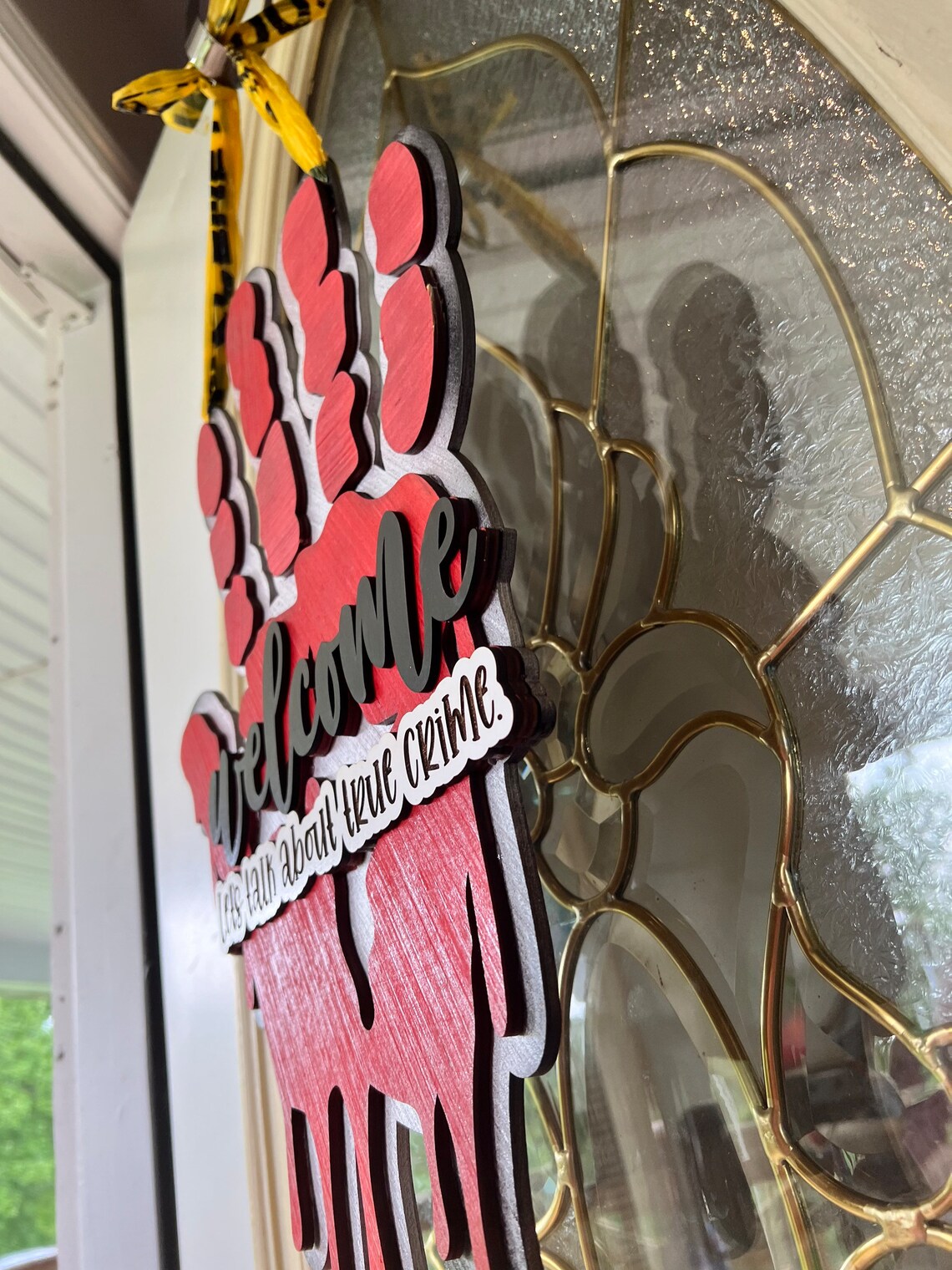 True Crime Horror Hand Door Hanger - Etsy