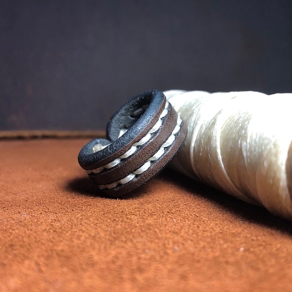 Mens Leather Wedding Band - Etsy