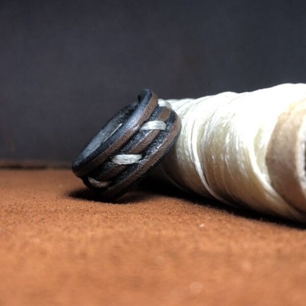 Leather Ring - Etsy